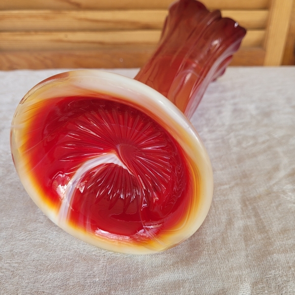 Vintage | Accents | Vintage Red Slag Glass 2 Swung Vase | Poshmark